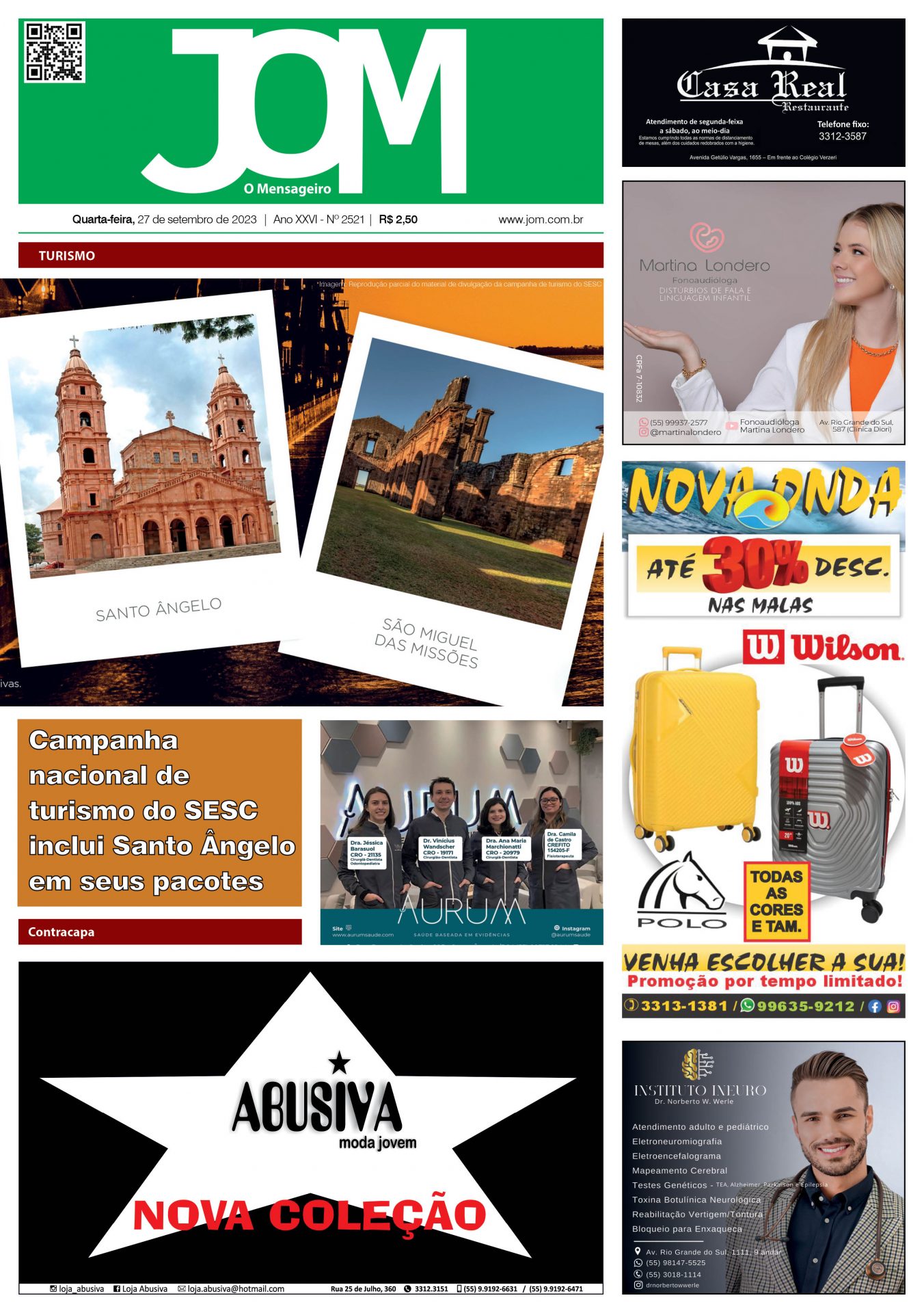 O Mensageiro - Edição 2521 de 27/09/2023 - Jornal e Revista O Mensageiro